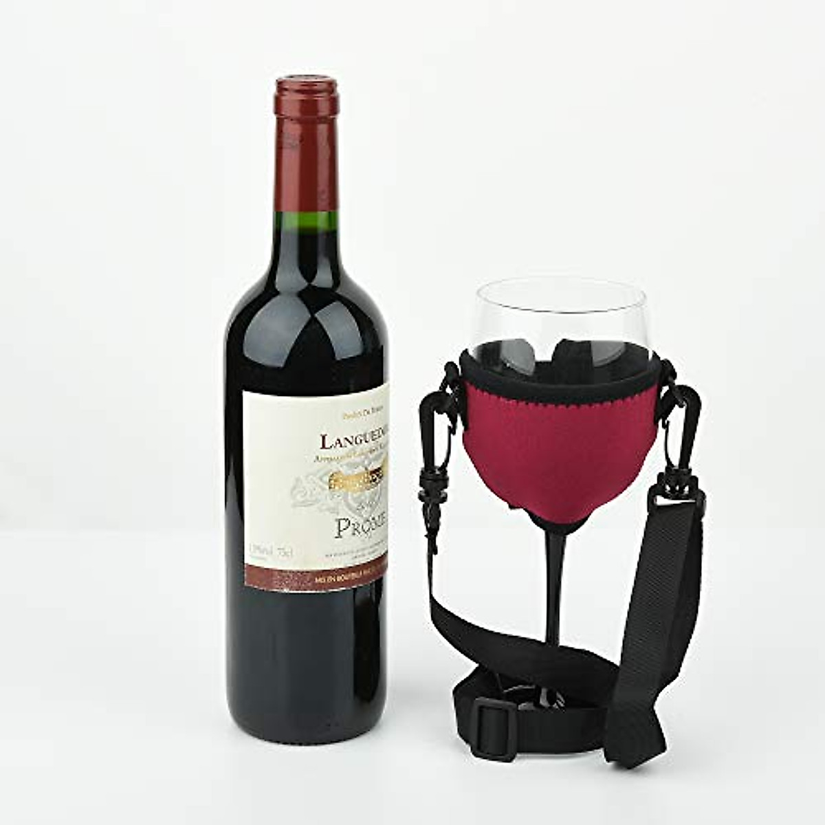 Beautyflier Wine Glass Insulator / Drink Holder Neoprene Sleeve with Adjustable Neck Strap For Wine Walk