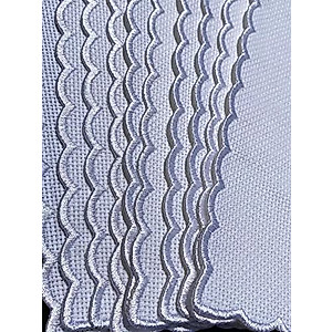 10pcs Pure White Embroidery Edged Book Mark to Cross Stitch, Blank Cross Stitch Bookmark for DIY