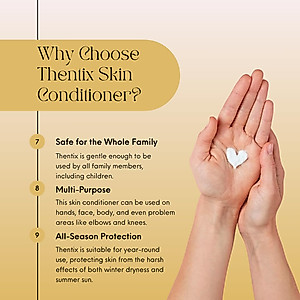 Thentix Skin Conditioner, 8oz - Non-Greasy, Unscented Moisturizer for Sensitive Skin, Nourishes Face, Body & Hands