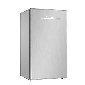 3.2 Cu.Ft. Small Refrigerator with Freezer, Mini Fridge for Bedroom, Mini Dorm Refrigerator with 6 Settings Mechanical Thermostat, One-Touch Defrosting System, Energy Saving, for Office, Home, Apartment, Silver
