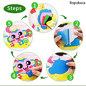 GenericBrands 10pcs 3D EVA Foam Sticker Puzzle DIY Cartoon Animal Learning Education Toys for Toddler Kids Art Craft Kits, Early Learning Games Handmade Art Kit for Preschool Toddlers Boys Girls.