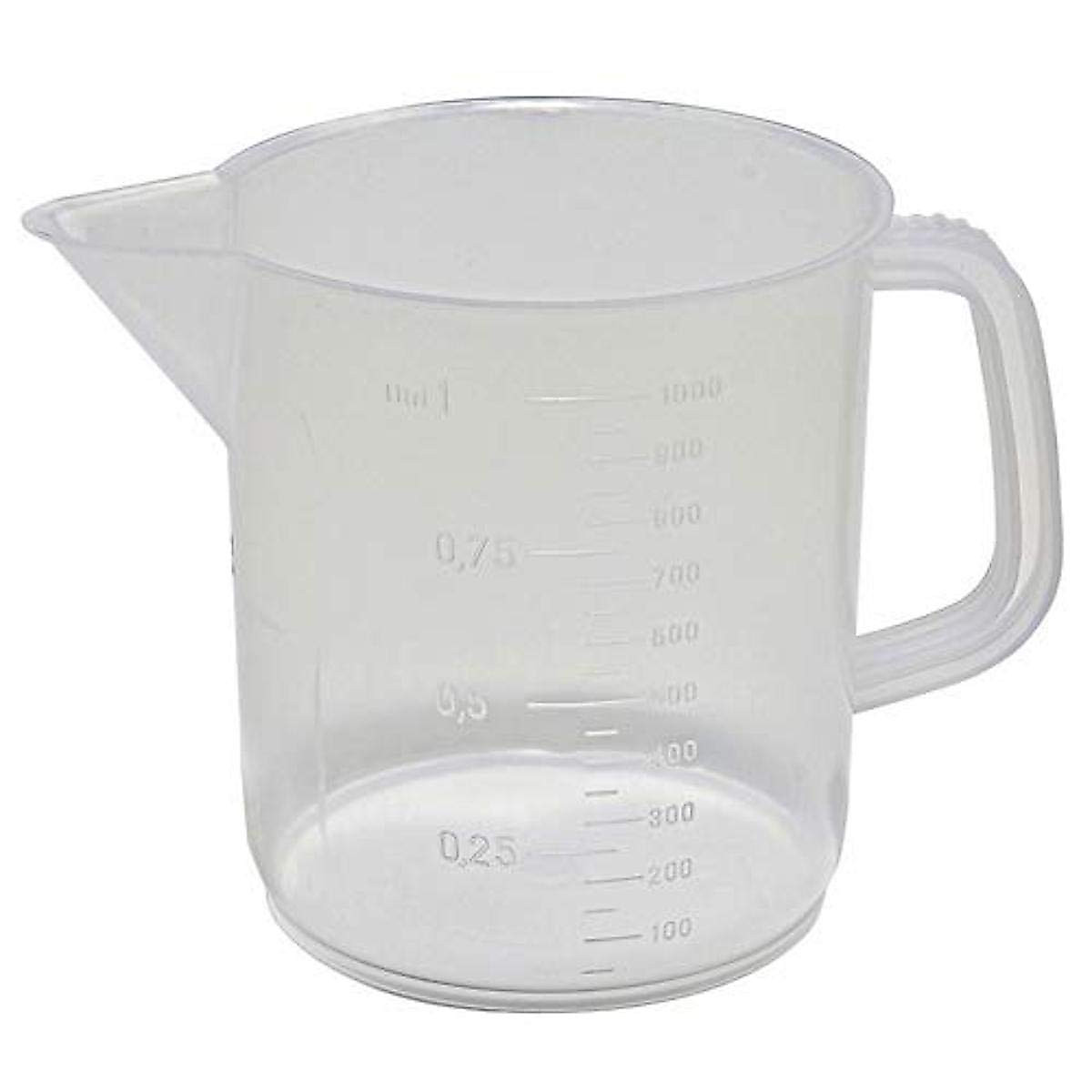 Dynalon Kartell 326495-1000 Polypropylene Low Form Beaker with Handle, 1000ml Capacity (Case of 24)
