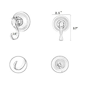 LMI LOVE MORE IDEA Christmas Wreath Hanger Heavy Duty Suction Cup Hooks for Kichen Bathroom Window and All Smooth Surface Indoor and Outdoor 10pack