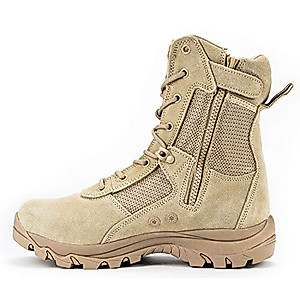 Ryno Gear Tactical Combat Boots with CoolMax Lining (Beige) (8, 12)