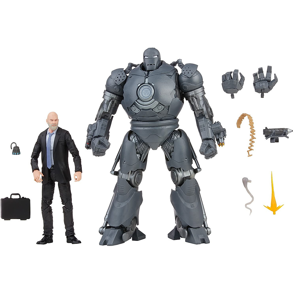 Marvel Hasbro Legends Series 6-inch Scale Action Figure Toy 2-Pack Obadiah Stane and Iron Monger Infinity Saga Characters, Premium Design, 2 Figures and 8 Accessories