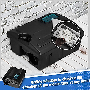 Qualirey 8 Pcs Rodent Bait Station with Key Rat Bait Station Traps Reusable Mouse Traps Smart Tamper Proof Cage House Heavy Duty Bait Boxes for Rodents Outdoor Rats Mice, Bait Not Included (Classic)