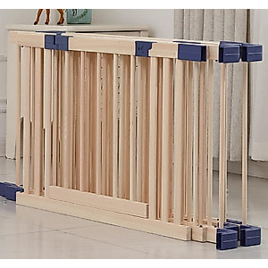 Wooden Baby Playpen Fence Play Pen Play Yard Area Gate with Door for Babies and Toddlers Kids, Portable Wooden Indoor Freestanding, Kids Baby Pet Cats Play Fence Playpen with Door(180x200x61cm)