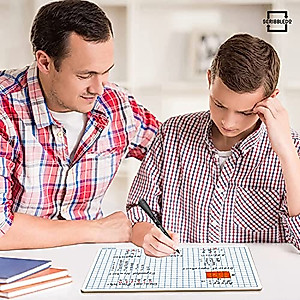 SCRIBBLEDO Dry Erase Grid Whiteboard 9" x 12" Double Sided Graph White Board with Grid Lines for Kids and Students Portable Dry Erase Lapboards for Home School and Classroom