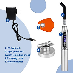 Newest Rechargeable Kits for Led Curing Lighting Light Lamp Dental Tester Meter High Power LED-1123-K1