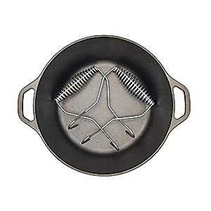 TSCTBA Liphontcta Dual Handle Dutch Oven Hook Lifter (1 Pair) for Camping, BBQ Grilling & Stovetop Garden Sculpture Outdoor Decoration