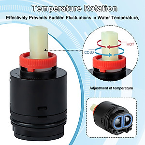 N40HKC Shower Cartridge Replacement,40mm Shower Faucet Cartridge,for Tub/Shower Faucet, the height of the product is 3.07 inches (78mm) and the width is 1.58 inches (40mm), Black (1Pack)