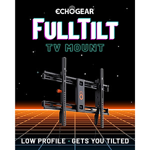 ECHOGEAR Wall Mount TV Bracket for TVs Up to 90" - Low Profile Design Tilts to Eliminate Glare - Includes Drilling Template & Can Be Leveled After Install - UL Listed for Safety