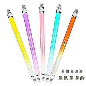 Stylus Pens for Touch Screens 5 Pack, 10 Replaceable Tips High Precision Capacitive Stylus Pen for iPad iPhone Android Tablets and All Universal Touch Screen Devices