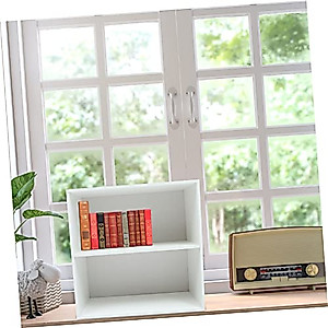 Homoyoyo 1pc Locker White Bookshelf Book Shelves for Office White Bookcase Practical Bookcase Household Bookshelf Floor Bookshelf Earth Tones Storage Rack Lip Gloss White Wood-Based Panel