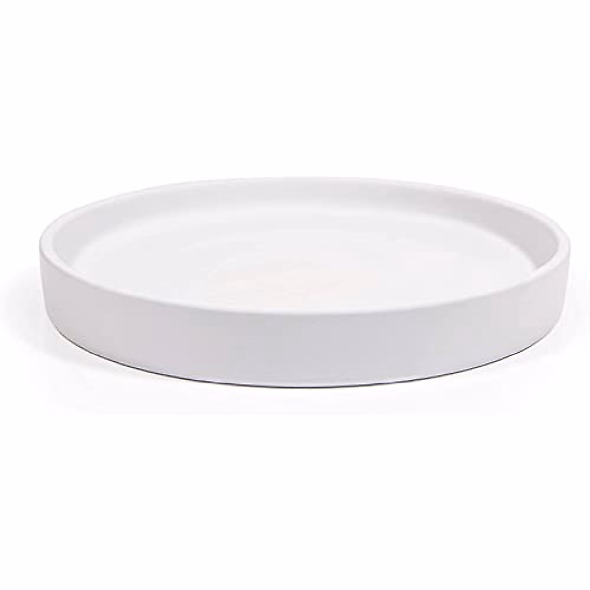 Willowy Matte White Ceramic Pot Saucer - Drainage Tray for 9, 10, 11, 12 Inch Planters + More Sizes