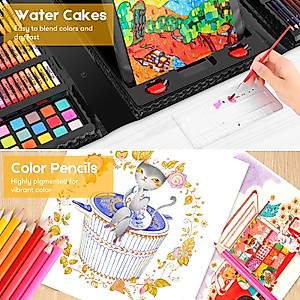 iBayam Art Kit, 251-Pack Art Supplies Drawing Kits, Arts and Crafts Gifts Box for Kids Teen Girls Boys, Art Set Case with Trifold Easel, Scratch Paper, Sketch Pad, Coloring Book, Crayons, Pencils