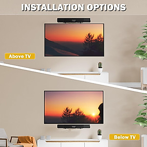 Mounting Dream Universal Soundbar Mount, Sound Bar Bracket Extends 3'' to 7.3'' for Easy Cable Access, Soundbar Wall Mount for Samsung, Sony, Bose, LG, Vizio & More Soundbars up to 17.5LBS