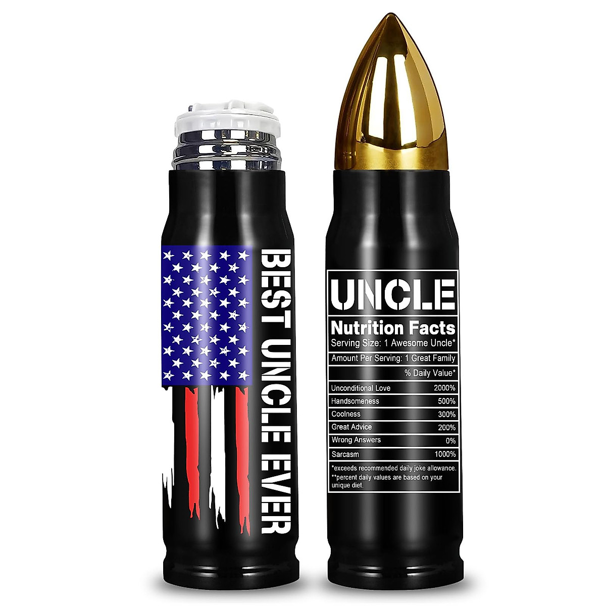 RHONGE Uncle Gifts, Best Uncle Ever Tumbler With Lid 17 Oz, Uncles Birthday Gift From Niece Nephew, Father's Day Present, Bullet Insulated Cup, Travel Cup