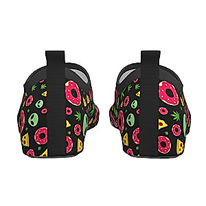 Marijuana Leafs Pizza and Aliens Print Water Shoes for Womens Mens Non-Slip Barefoot Shoes Quick-Dry Beach Swim Shoes Black