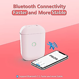 PikDik Mini Portable Label Maker - Label Maker Machine with Tape Label Printer for Labeling Jars Bins Home Organizing Office Compatible with iPhone Android USB Rechargeable Easy to Use,Pink