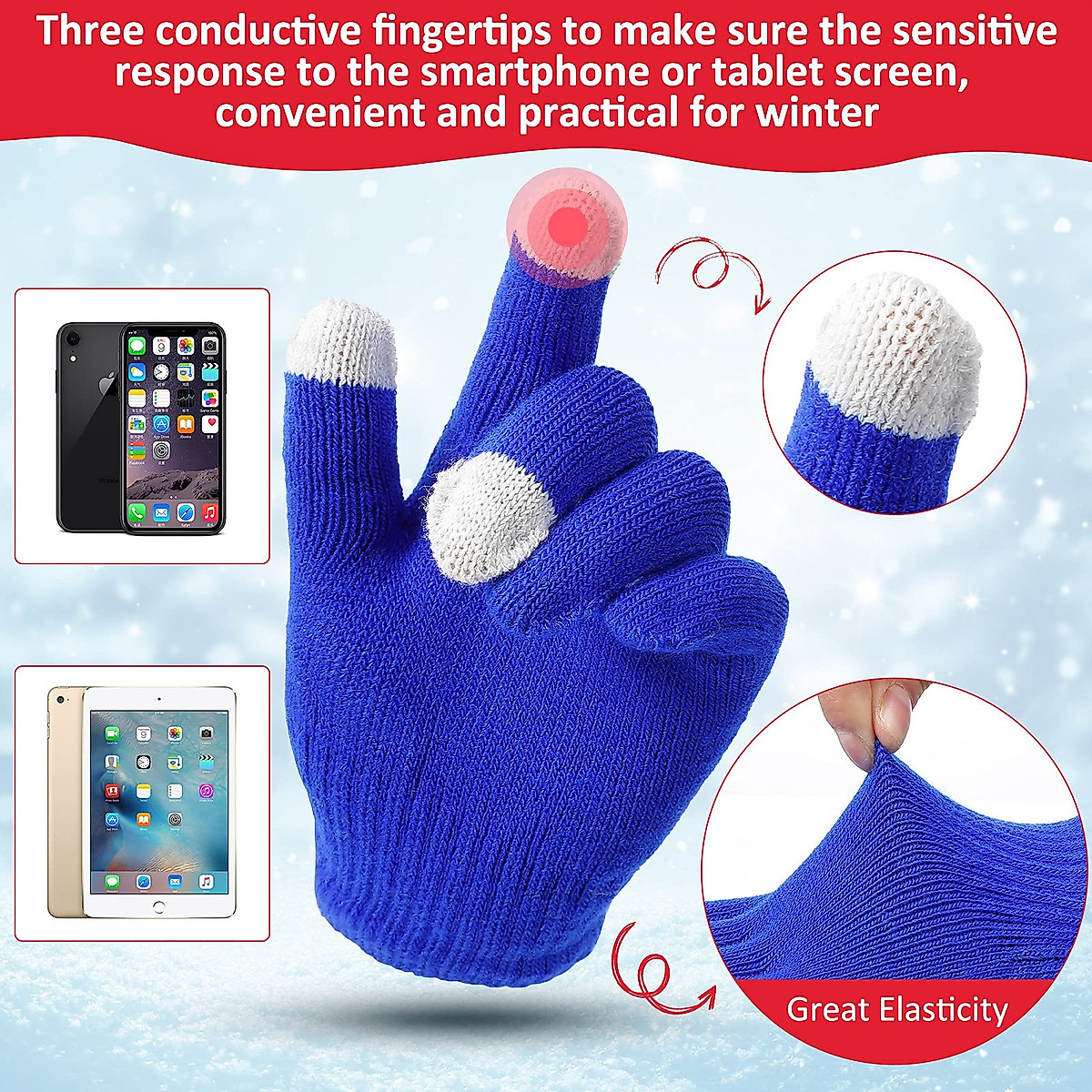 SATINIOR 56 Pieces Bulk Winter Hats Winter Beanies Touchscreen Gloves Combo Pack, Bulk Pack for Men Women, Medium