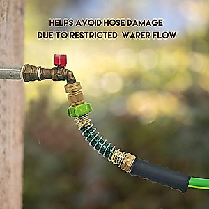 HQMPC Garden Hose Extension Adapter Hose Kink Protector RV Flexible Hose Protector 3/4" GHT Spring Garden Hose Coiled Spring Protector 2Pcs