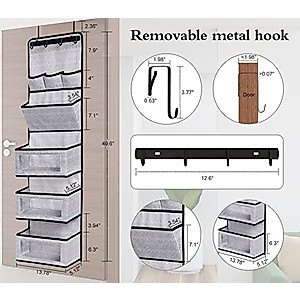 VICTOR'S Super Practical Functional Door Over Hanging Organizer,Behind The Door Storage Organizer with Door Hook and Large Clear Windows, Hanging Wall File Organizer (1 Pack C-Silk-Grey)