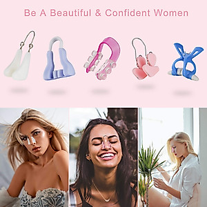 5 Pcs Nose Shaper Clip Nose Up Lifting Pain-Free Nose Bridge Straightener Corrector, Soft Safety Silicone Nose Slimming Device for women men (Multi)