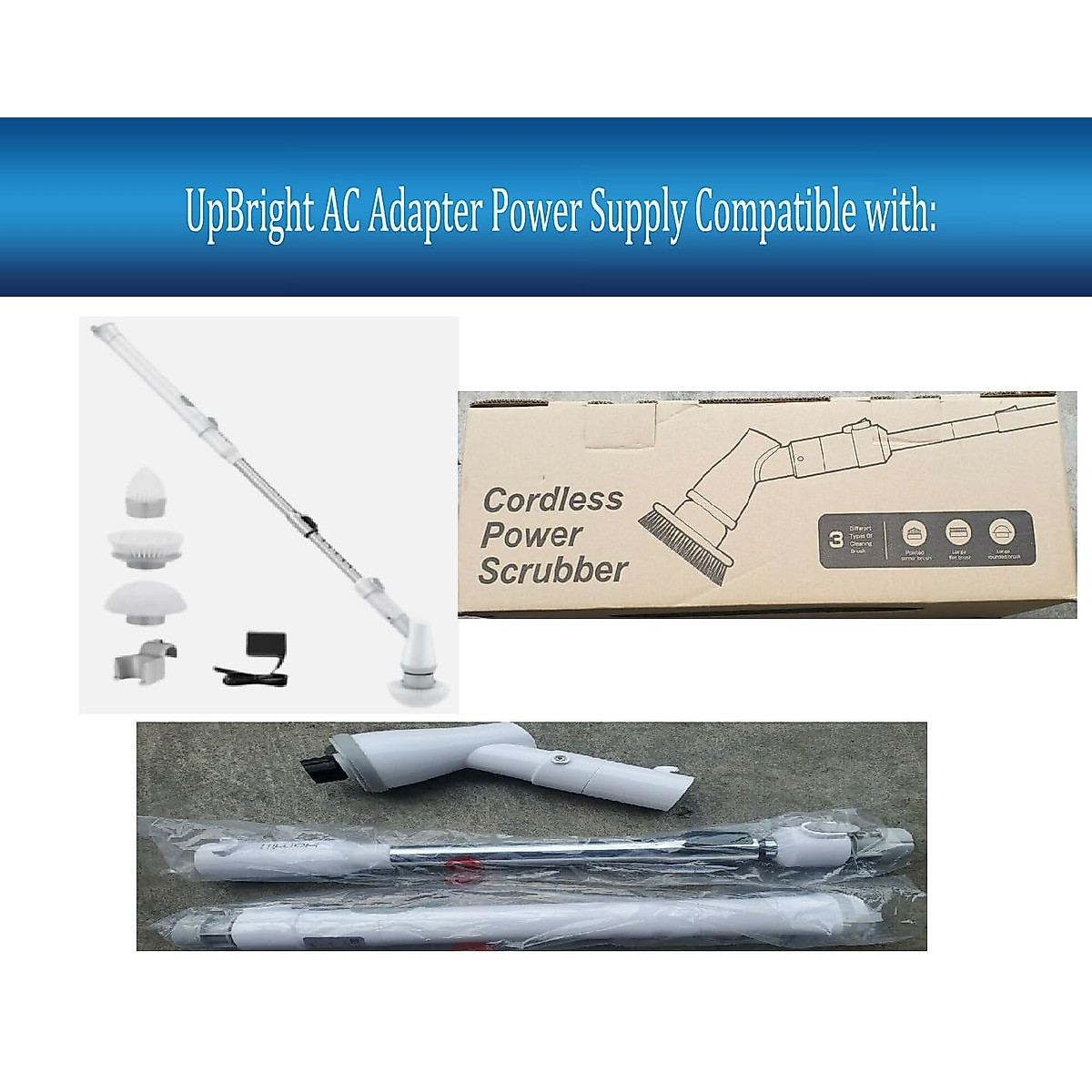 UpBright 2-Prong 9V AC/DC Adapter Compatible with Homitt HM204C HM204 C HM 204C HM204D Cordless Power Scrubber Electric Spin Rechargeable 7.4V 10W Li-ion Battery Shower Scrub 9.0V 0.65A 9VDC Charger