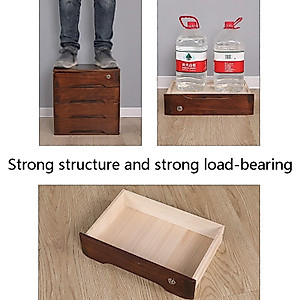 Desktop Storage Box - Desktop File Cabinet Organizers, Solid Wood Desk Organizers Box, A4 File Cabinet With Drawer,School Office Supplies Drawer Organizer Box, With Lock Flat File Cabinet ( Size : 3 l