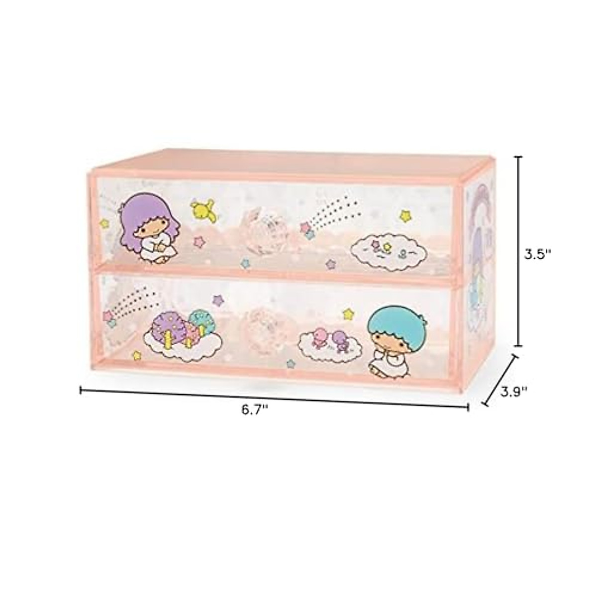 Sanrio Little Twin Stars 055743 Sparkly Clear Stacking Chest
