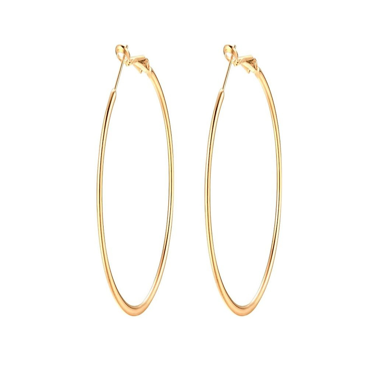 90mm Hoop Earrings for Women (Gold)