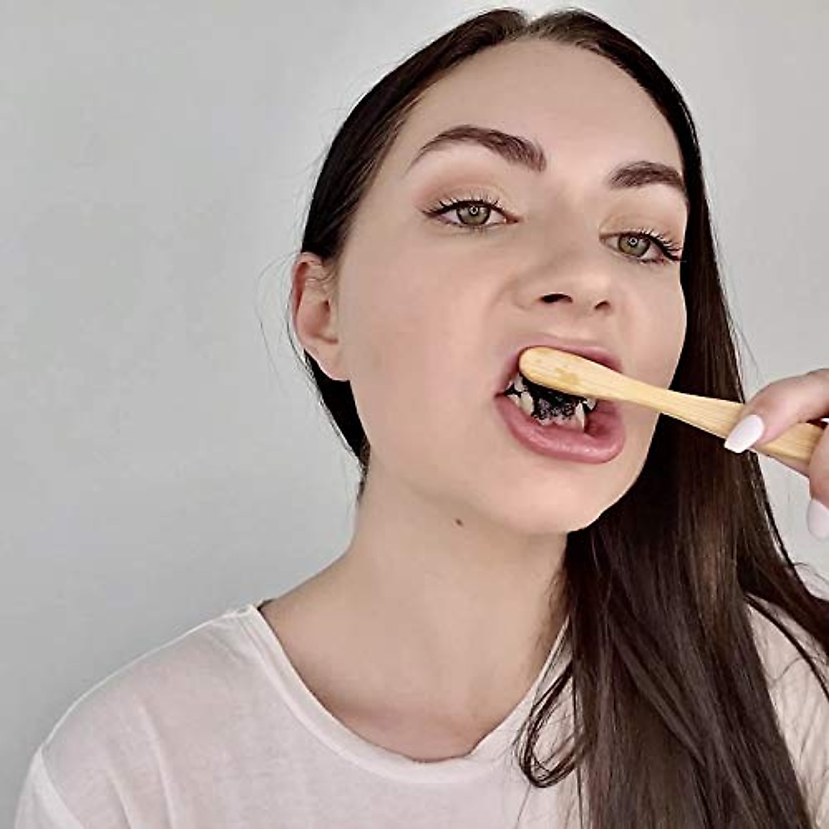 ECOFWORLD Soft Charcoal Bamboo Toothbrush - Natural Wooden Organic | USDA Certified Eco-Friendly | Extra Soft BPA Free Bristles Biodegradable | Individually Packed (Adults - 5 Pack)