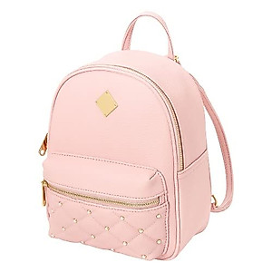 Claire's Small Backpack Purse - Cute Backpack for Little Girls, Teens, and Women Pearl Quilted Small Backpack - Pink- Small Backpack 8x5.5x10.5