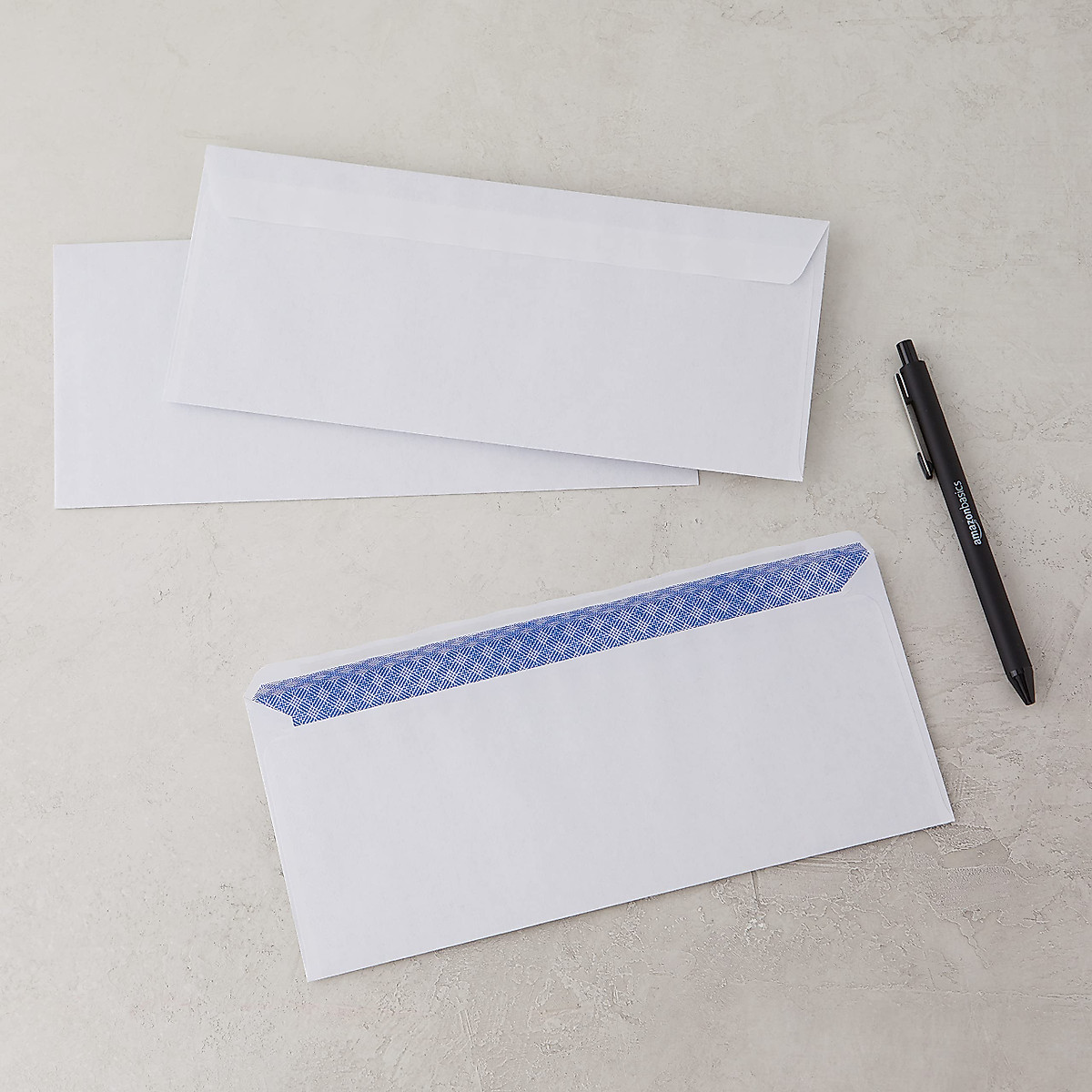 Amazon Basics #10 Security-Tinted Self-Seal Business Letter Envelopes, Peel & Seal Closure - 500-Pack, White