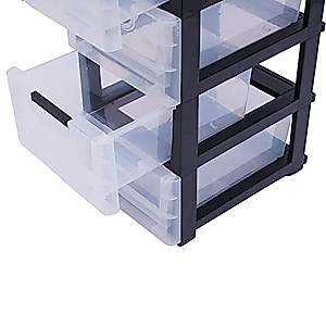 Plastic Storage Cabinet 5 Drawers Plastic Drawer Organizer Clear Storage Tower for Living Room Bedroom Office 11.81*15.75*33.07in