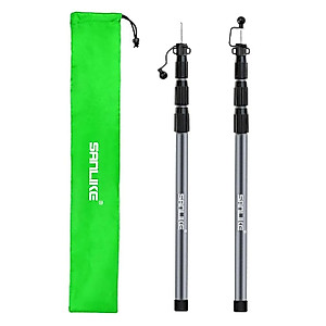 SANLIKE Tent Poles for Tarp, 98 in Tarp Poles Set of 2, Tent Poles Replacement, Telescoping Pole, Canopy Poles, Camping Poles for Rooftop Tents, Trekking Pole Tent for Rain Fly, Camper, Awning – Gray