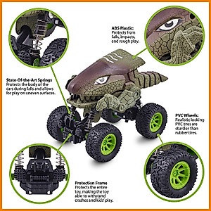 CHUCHIK Dinosaur Pull Back Car Toy. New Model Dinosaurs Vehicles Toys for Kids and Toddlers. Dino Cars are for Boys and Girls 2 3 4 5 6 Year Old