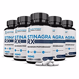 (5 Pack) Stinagra RX 742mg All Natural Advanced Men's Health Formula 300 Capsules