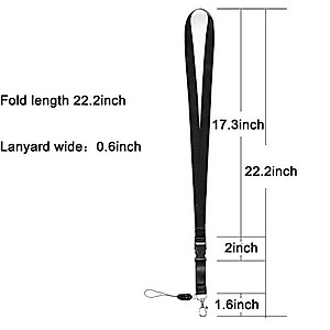 YOUOWO 5 Pack Office Neck Lanyards Detachable Buckle Enhanced Model Hook breakaway Strap lanyard for ID Badge,Key,women men Phones USB Whistles Nylon Black,blue,yellow,orange,purple