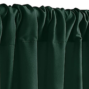 Hiasan Hunter Green Backdrop Curtains for Parties, Polyester Photography Backdrop Drapes for Baby Shower, Wedding Decorations, 5ftx10ft, Set of 2 Panels