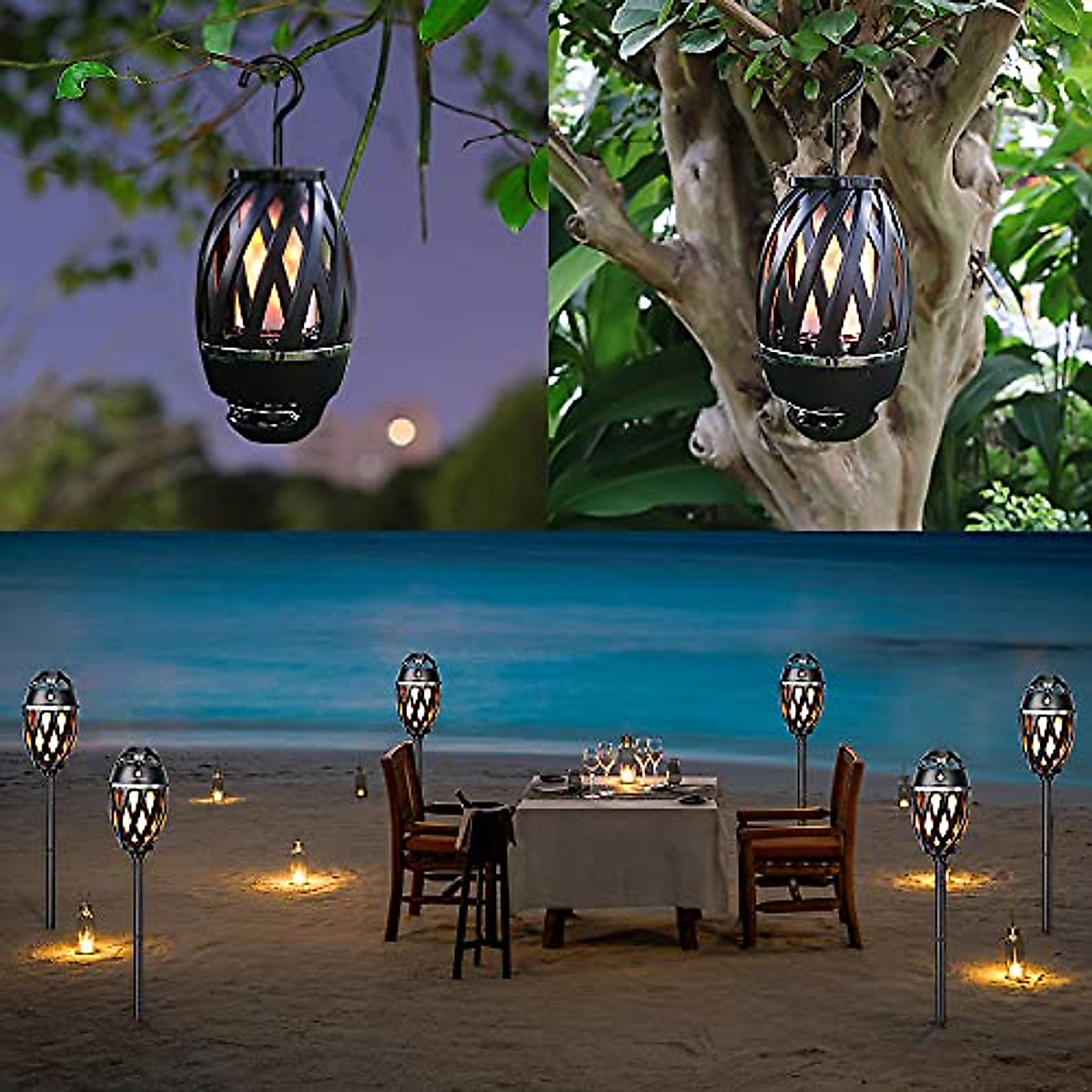 Outdoor Bluetooth Speaker, Gifts for Men Women Dad Mom, ANERIMST Waterproof Wireless Torch LED Light, Flame Speaker for Camping Accessories Home Gadgets, Loud Sound, 24H Playtime, Black, 1 Pack