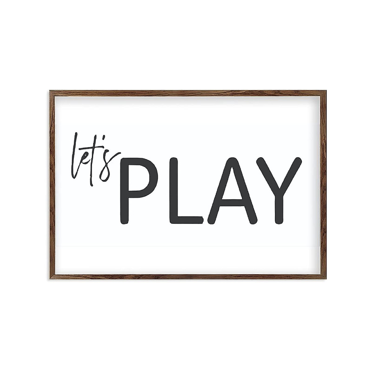 Wood Frame Sign Let's Play Sign Playroom Sign Kids Room Decor Wall Plaque Toy Room Farmhouse Nursery Sign 8 x 12 inch