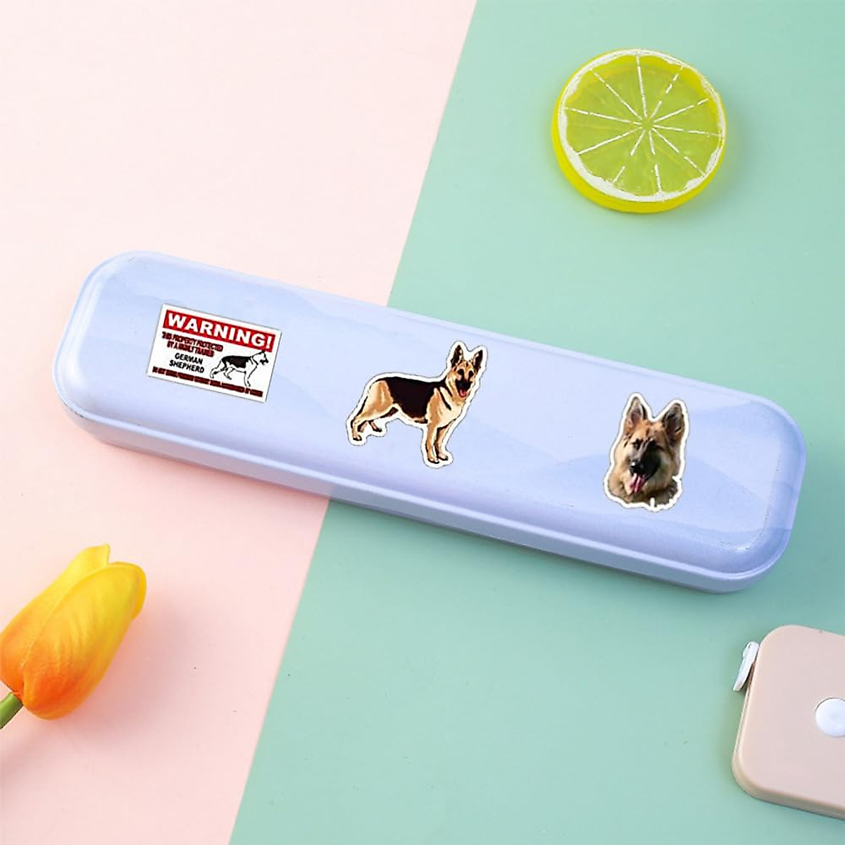 50 Pcs German Shepherd Dog Stickers Huntaway Waterproof Vinyl Stickers for Water Bottles Laptop Luggage Cup Mobile Phone Skateboard Decals, Suitable for Kids, Teens, Adults