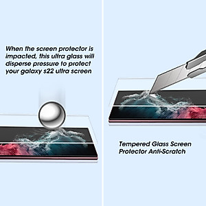 Ni-SHEN【Auto Alignment】3+2 Pack 3D Curved Samsung Galaxy S22 Ultra Screen Protector Tempered Glass Accessories 3 Pack Glass with 2 Pack Camera Lens Protector Samsung S22 Ultra case friendly Fingerprint Suitable