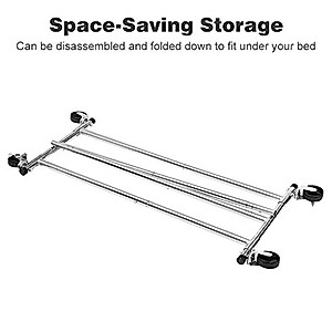 LANGRIA Heavy Duty Garment Rack Commercial Grade Adjustable Clothing Rack Supreme Rolling Rack Steel Adjustable Clothes Rack, Chrome Finish