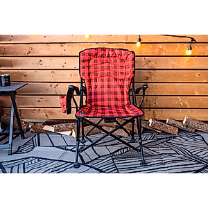 Kuma Outdoor Gear Switchback Heated Chair with Carry Bag, Luxury Heated Outdoor Chair for Camping, Glamping, Sports & Outdoors (Red/Black)