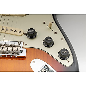 Musiclily Pro Imperial Inch Size 1 Volume 2 Tone Strat Knobs Set for USA Made Fender Stratocaster Electric Guitar, Black