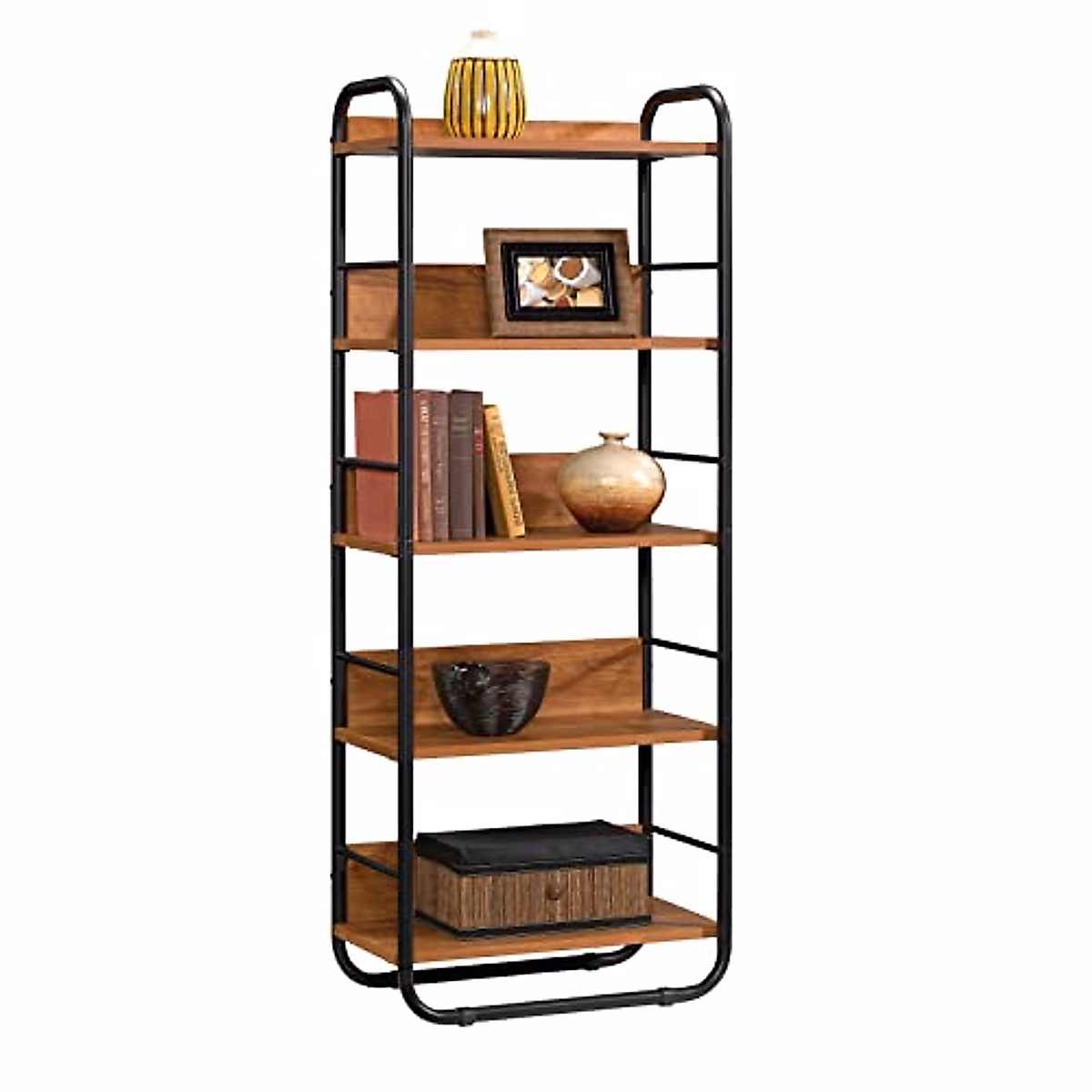 Sauder Union Plain 5-Shelf Bookcase, Prairie Cherry Finish