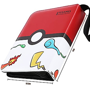 Tcgames Card Binder 9-Pocket, 720 Pockets Card Holder with 40 Sleeves Red